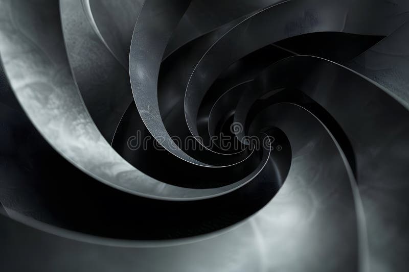 Abstract Dark Metal Swirls, a Mesmerizing 3D Rendering of Elegantly ...