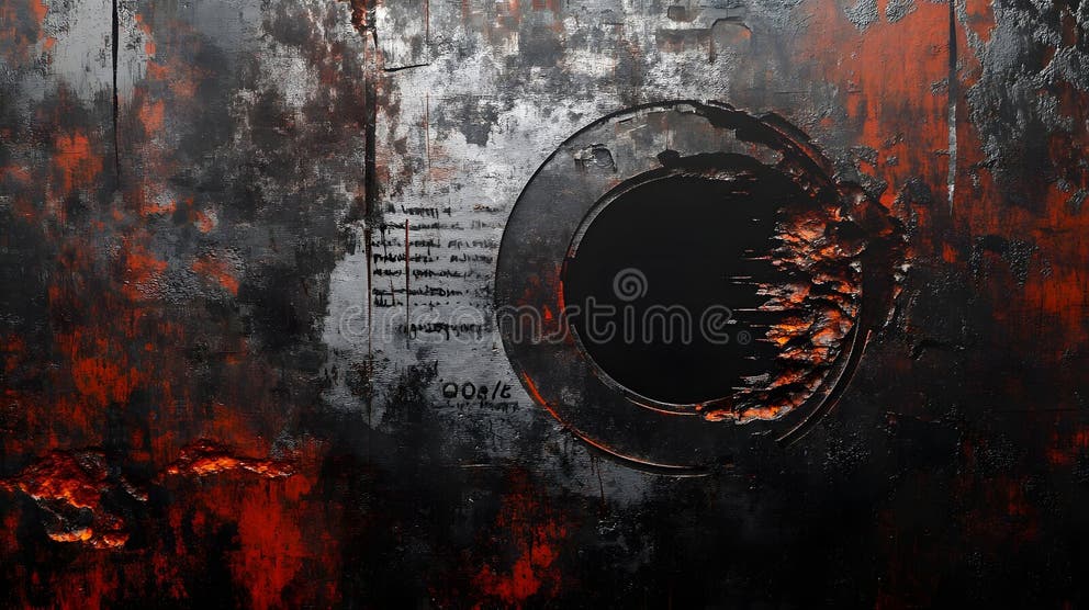 Abstract Dark Metal Texture with Circular Hole and Rust Stock ...