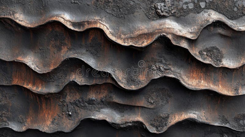 Abstract Dark Metal Texture with Wave Pattern Stock Illustration ...