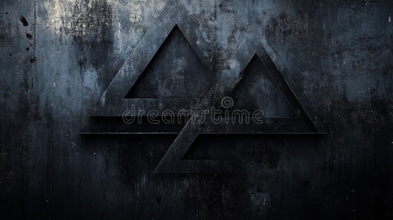 Abstract Dark Metal Triangles on Grunge Background Stock Illustration ...