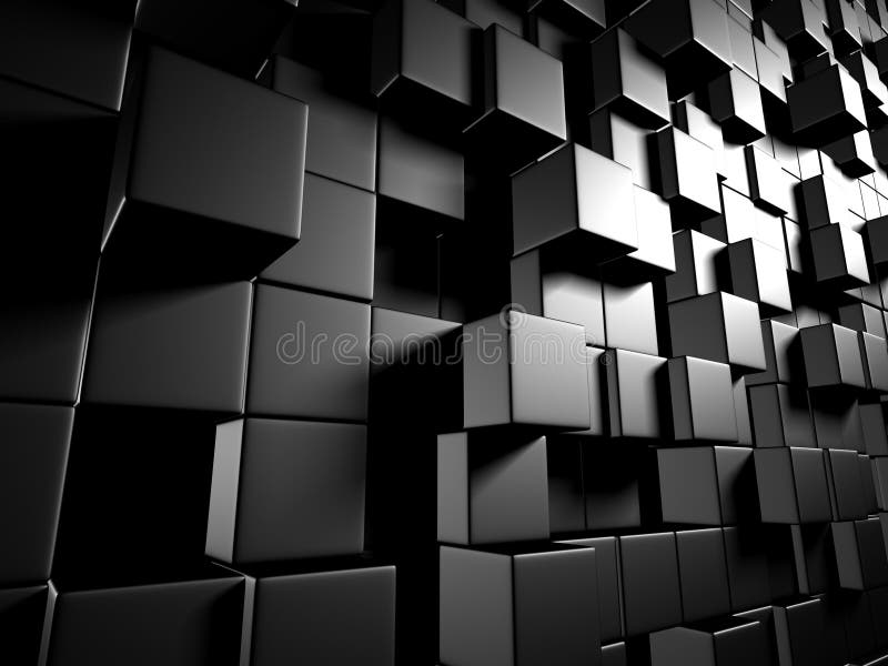 Abstract Dark Metallic Cubes Wall Background Stock Illustration ...