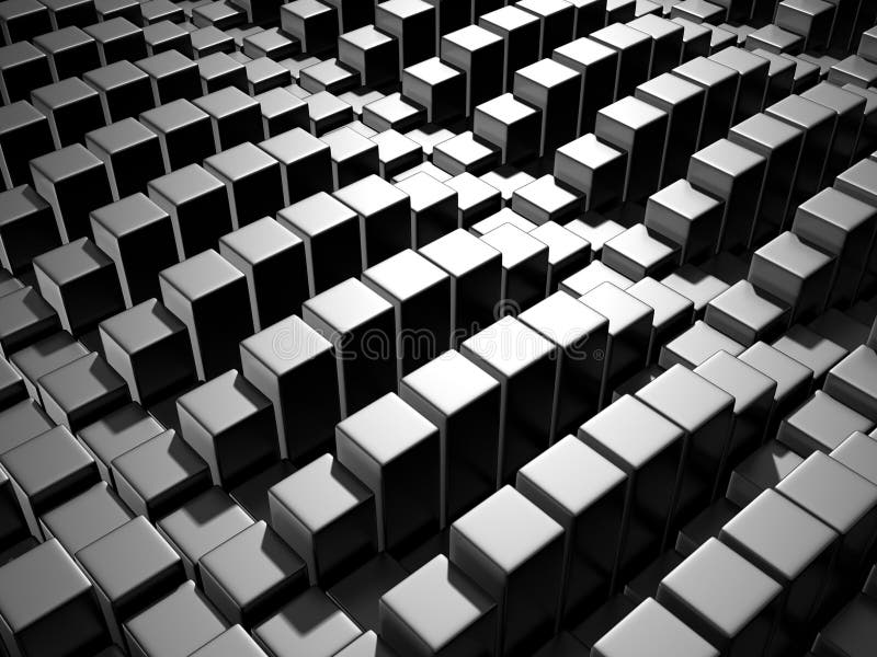 Abstract Dark Metallic Cubes Wall Background Stock Illustration ...