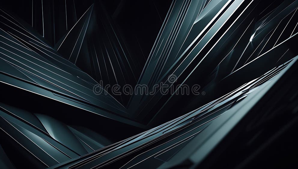 Abstract Dark Metallic Geometric Design with Sharp Angles Stock ...