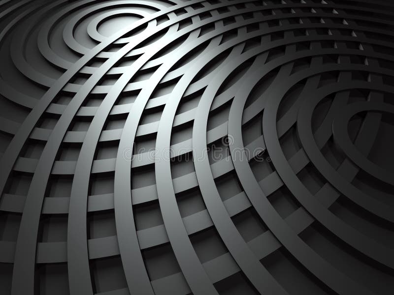 Abstract Dark Metallic Round Circles Design Background Stock ...