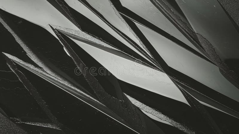 Abstract Dark Metallic Sharp Geometric Shapes with Reflective Glass ...