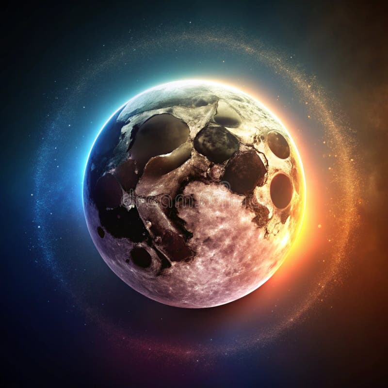 Abstract Dark Moon with Gradient and Noise Stock Illustration ...