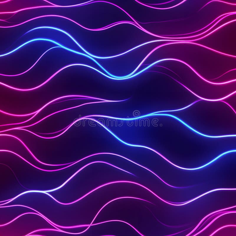 Abstract Dark Multicolor Neon Background Visualization with Waves and ...