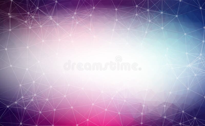 Abstract Dark Multicolor Polygonal Space Background with Connecting ...