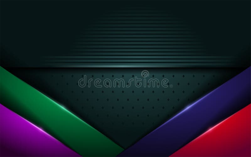 Abstract Dark Navy Green with Colorful Lines Background Design Stock ...