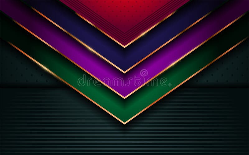 Abstract Dark Navy Green with Colorful Lines Background Design Stock ...