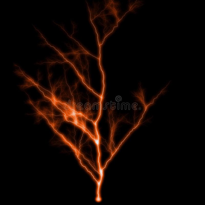 Abstract Dark Orange Lighting Natural Thunder Realistic Magic Overlay ...