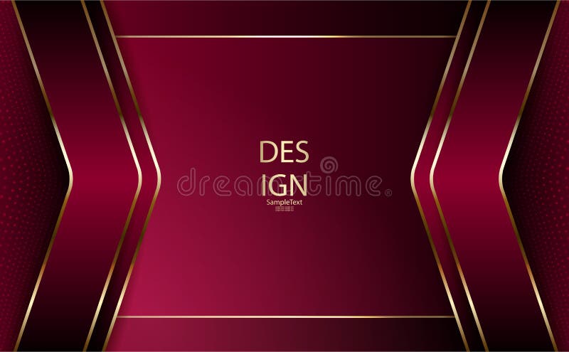 Abstract Dark Pink Composition with Arrows with a Gold Border, Frame ...