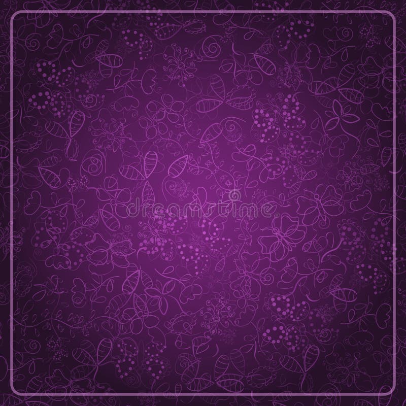 Vintage Invitation Card on Dark Purple Background Stock Vector ...