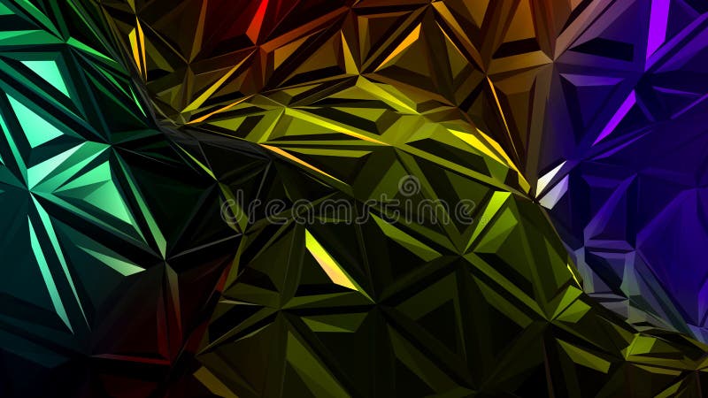 Abstract Dark Rainbow Polygon Luxury Geometric Triangle Foil Mosaic ...