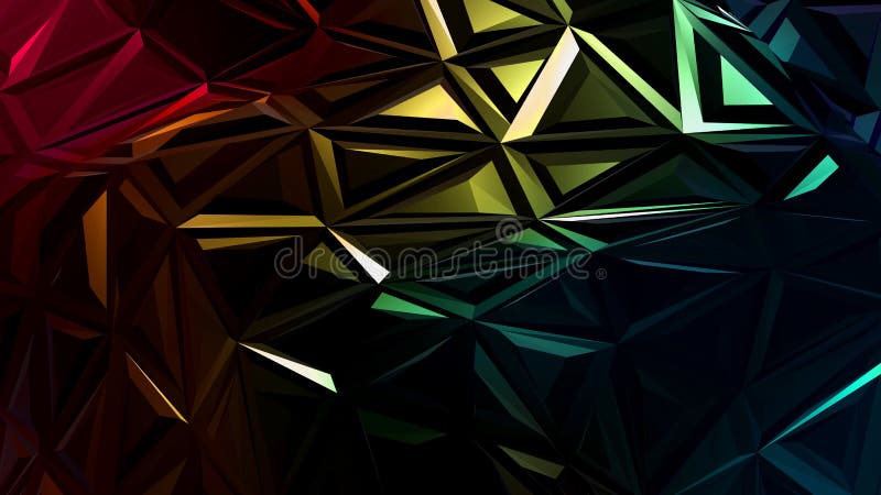 Abstract Dark Rainbow Polygon Luxury Geometric Triangle Foil Mosaic ...