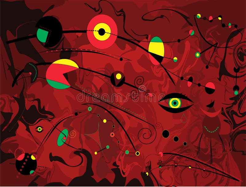 Abstract Dark Red Background , Fancy Curved Shapes Stock Vector ...