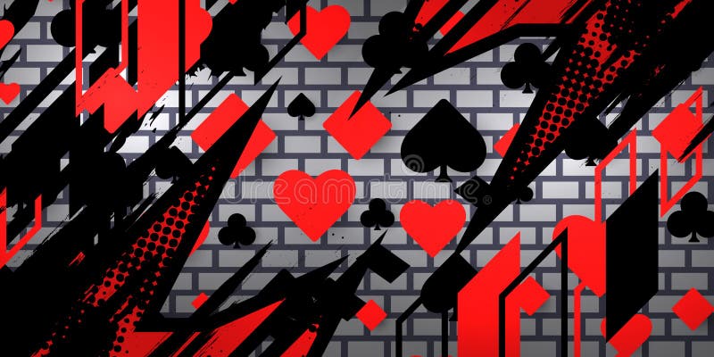 Abstract Dark Red Background with Playing Card Pattern Stock ...