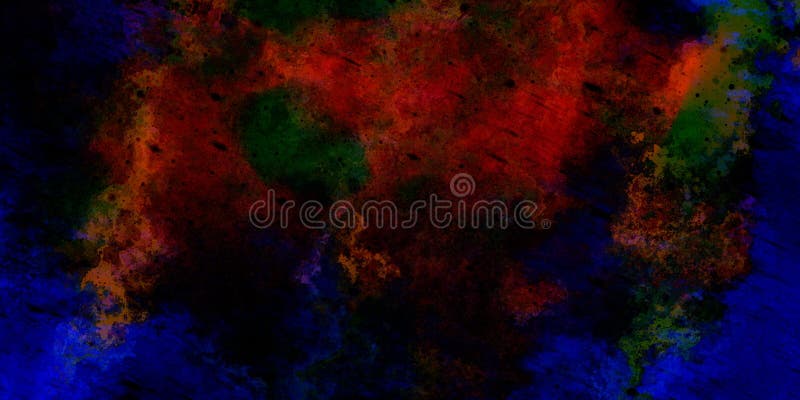 Abstract Dark Red Blue Green Splashed Marble Apocalyptic Scene ...