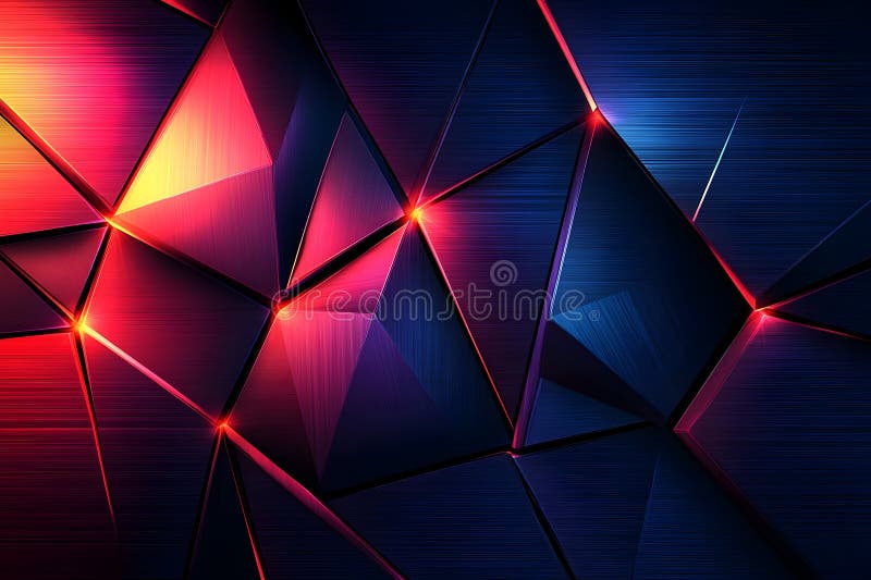Abstract Dark Red Blue Metallic Geometric Shapes, Ai Generative Stock ...