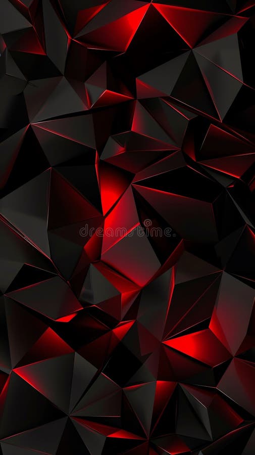 Abstract Dark and Red Geometric Background. Modern Polygonal Design ...