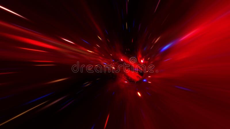 Dark Red Hyperspace Warp Tunnel through Time and Space Animation. Stock ...