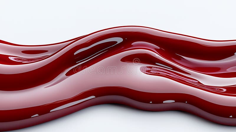 Abstract Dark Red Liquid Flowing on White Background - Generative AI ...