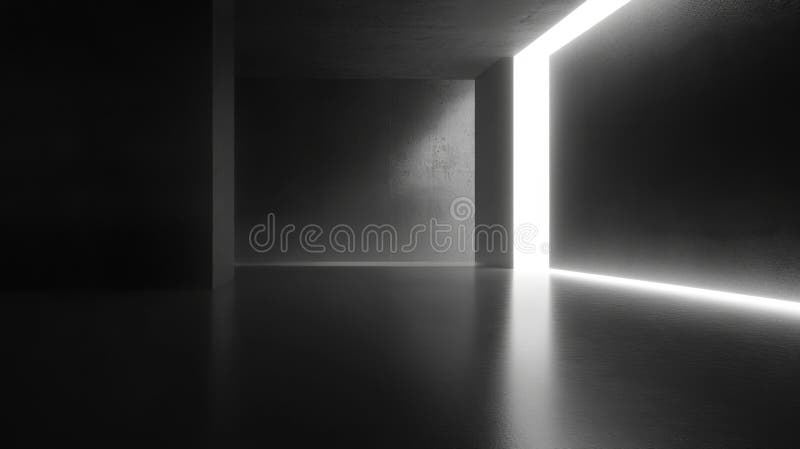 Abstract Dark Room with Bright Light Beam Stock Illustration ...