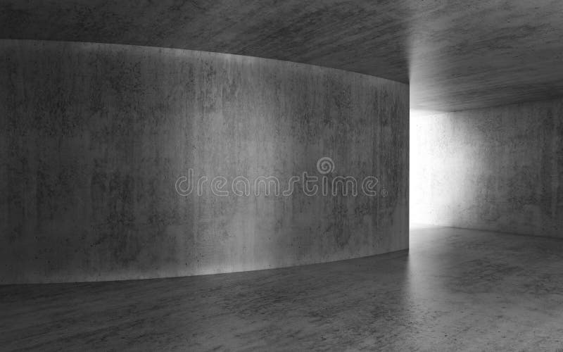 Abstract Dark Room with Glowing Doorway 3 D Stock Illustration ...