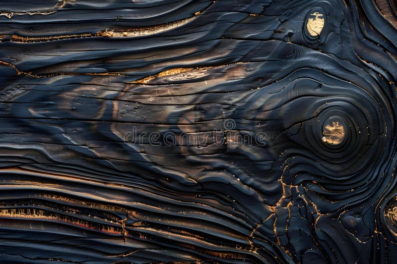 Abstract Dark Scorched Timber Pattern on Charred Wood Texture ...