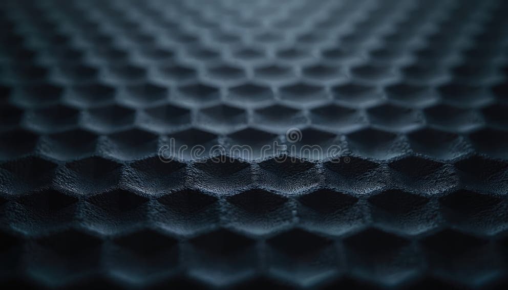 Abstract Dark Tech Background with 3D Hexagonal Cellular Wall Pattern ...