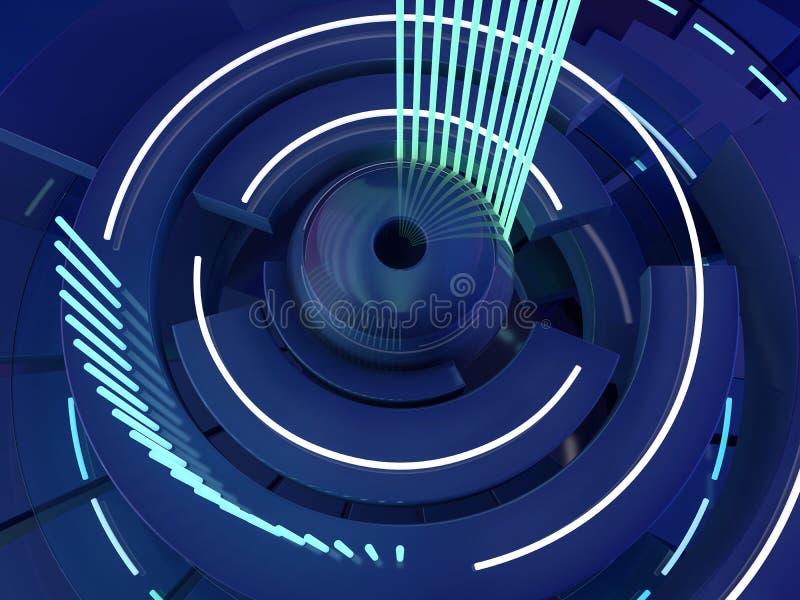 Dark Technical Design Rings Stock Vector - Illustration of pattern ...