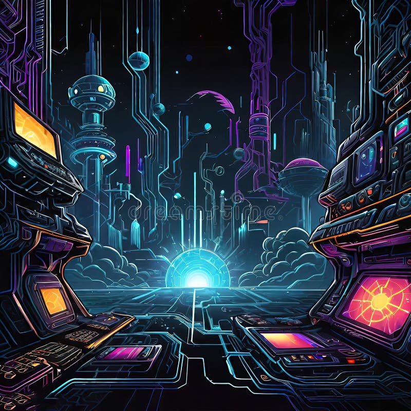 Abstract Dark Technology Background Symbolizing Electronic Precision on ...