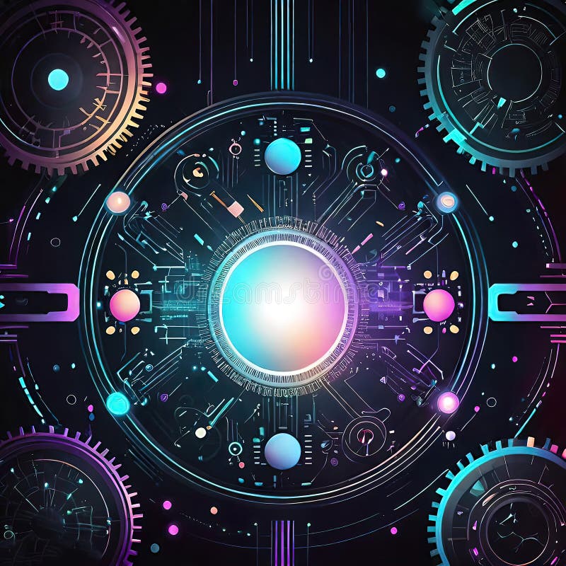Abstract Dark Technology Background Symbolizing Electronic Precision on ...