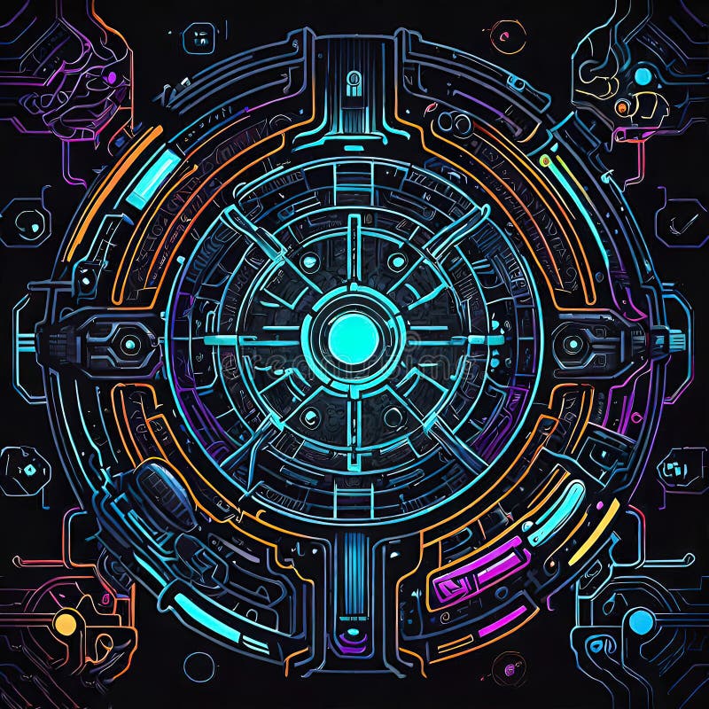 Abstract Dark Technology Background Symbolizing Electronic Precision on ...