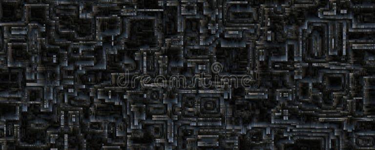 Abstract Dark Technology Maze Background Stock Image - Image of brick ...