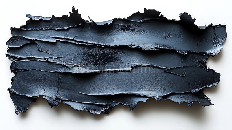 Abstract Dark Texture with Horizontal Strokes and Torn Edges on White ...