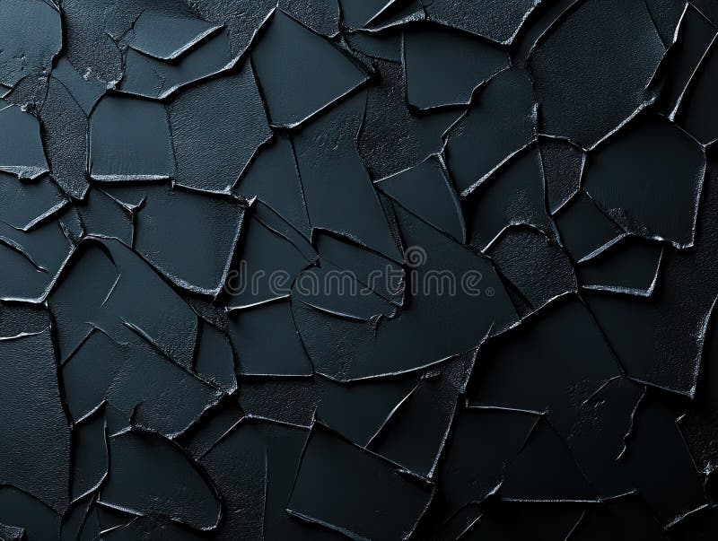 Abstract Dark Textured Background: Deep Black Cracked Paint Surface ...