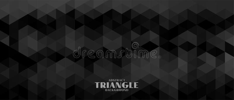 Abstract Dark Triangle Pattern Wide Banner Design Stock Vector ...