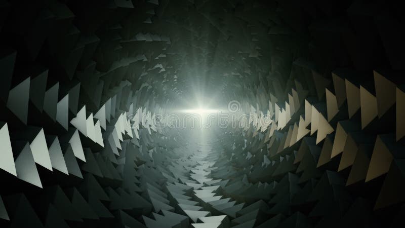 Dark Tunnel Background with Abstract Spirals of Glowing Blue Bubbles ...