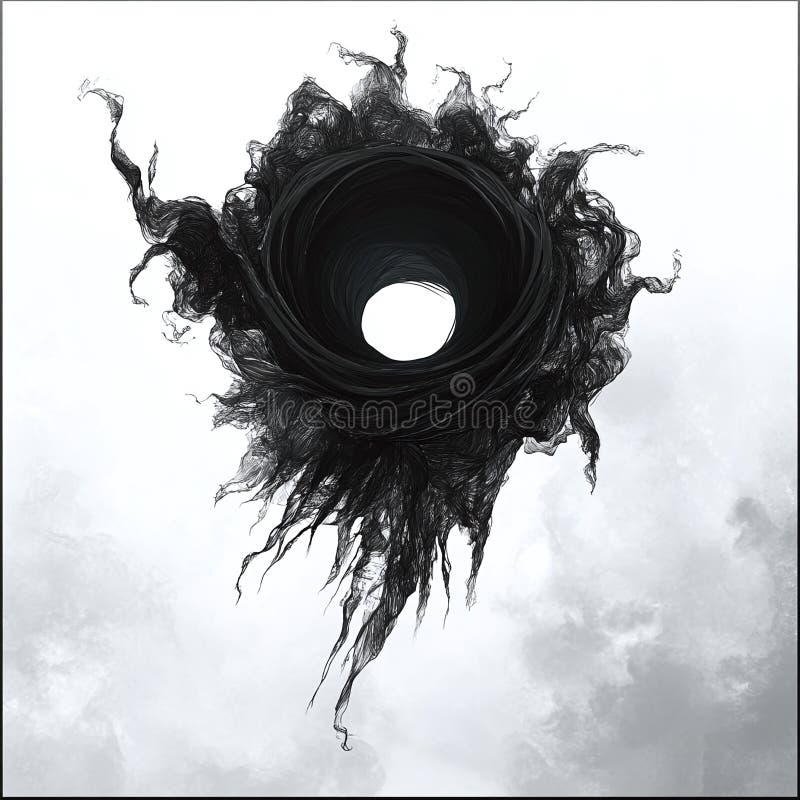 Abstract Dark Vortex with Swirling Tendrils Stock Illustration ...