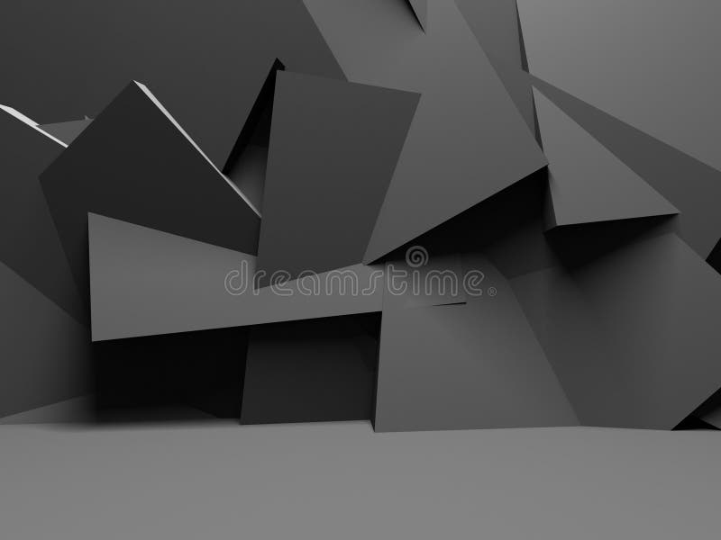 Abstract Dark Wall with Chaotic Polygonal Relief Background Stock ...
