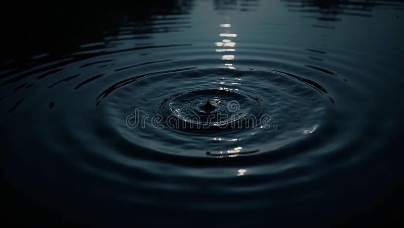 Abstract Dark Water Ripples with Soft Light Reflections Stock ...