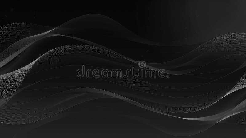 Abstract Dark Wavy Background, Elegant Black and Gray Gradient Waves ...