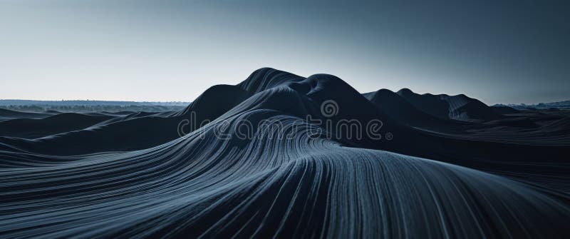 Abstract Dark Wavy Lines Landscape Background. Stock Photo - Image of ...