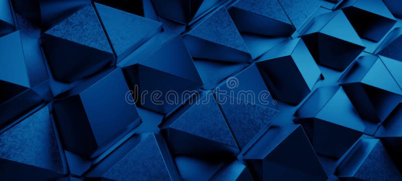 Abstract Dark Blue Texture with Geometric Triangular 3d Triangles ...