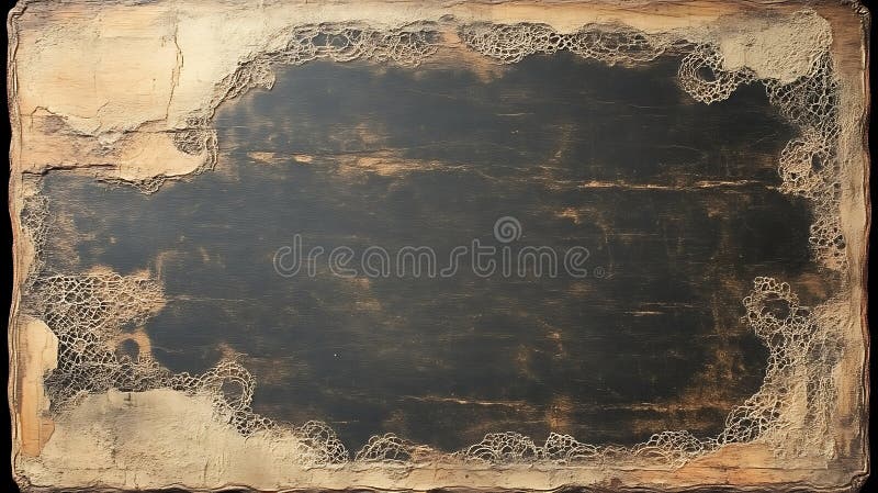 Abstract Dark Wooden Panel with Beige Lace Frame Stock Image - Image of ...