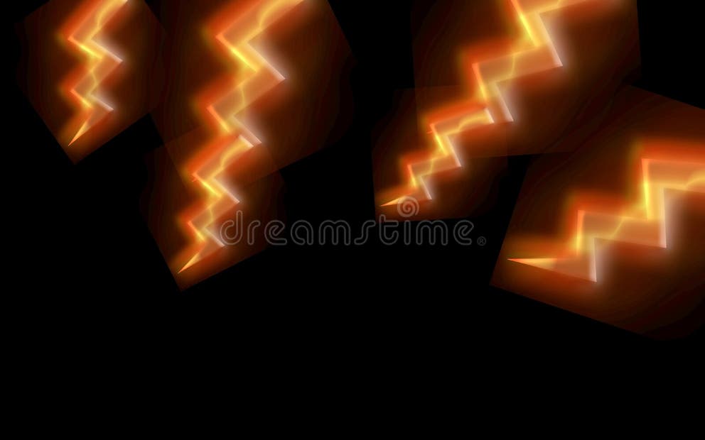 Abstract Dark Yellow Lightning Flash Background, Isolated on Black ...