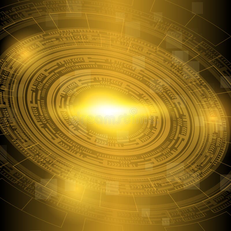 Abstract Dark Yellow Technology Background Stock Vector - Illustration ...
