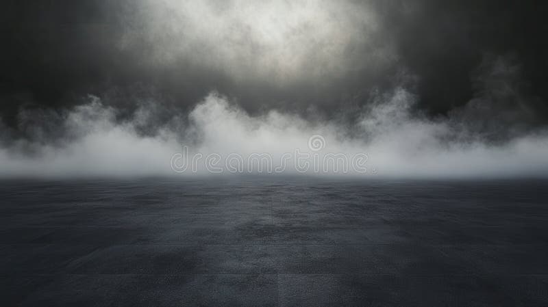 Abstract Darkscape Concrete Ground and Ethereal Fog Stock Image - Image ...