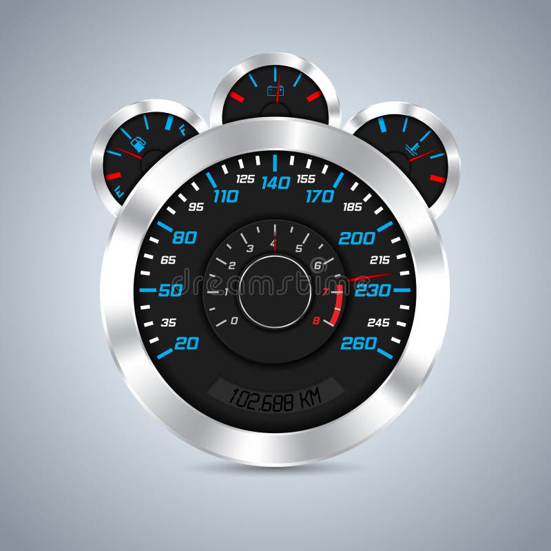 Abstract Dashboard with Metallic Elements Stock Vector - Illustration ...